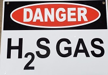 Danger H2S Gas 10" x 14" Sign - JusT Supplies LLC